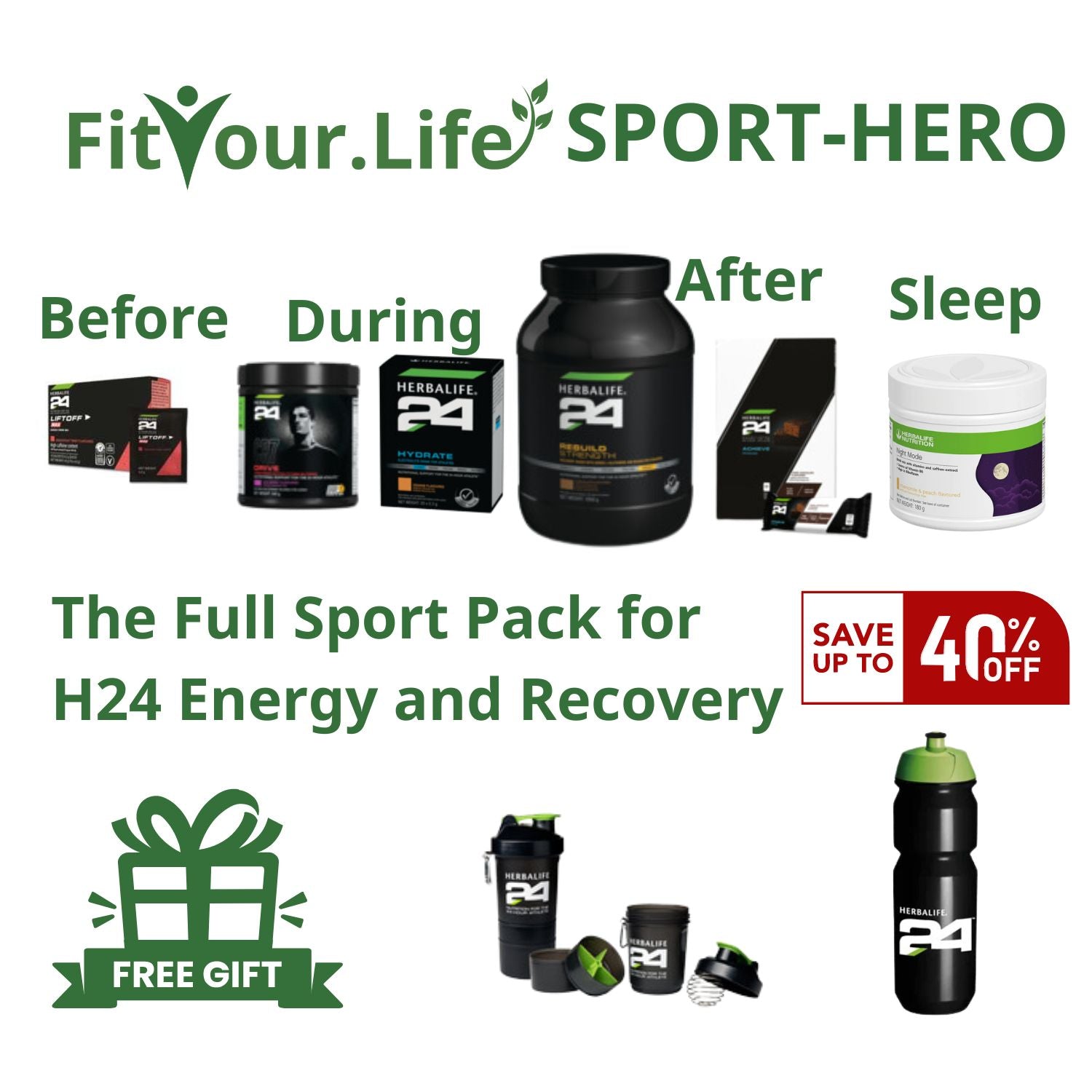 Herbalife Full Sport H24 Pack Protein Energy and Drink with Hydrate ...